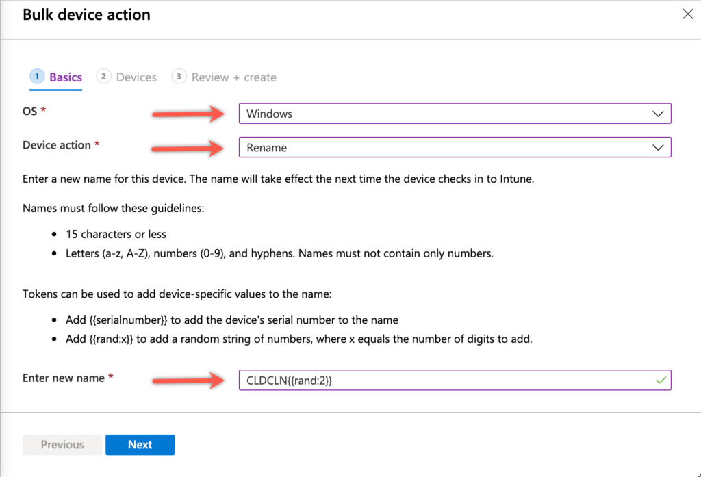 Using bulk actions for renaming Windows devices – All about Microsoft Intune