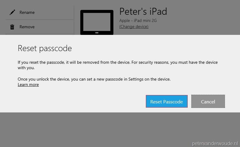 Reset passcode via the Company Portal website – All about Microsoft Intune