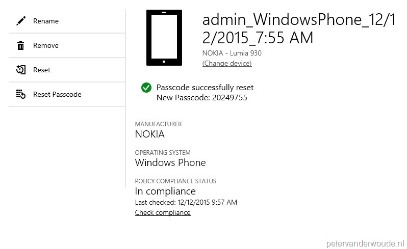 Reset passcode via the Company Portal website – All about Microsoft Intune